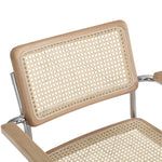 Rayna Pair of 2 Solid Beech Dining Chairs with Armrests, Natural Cane ...