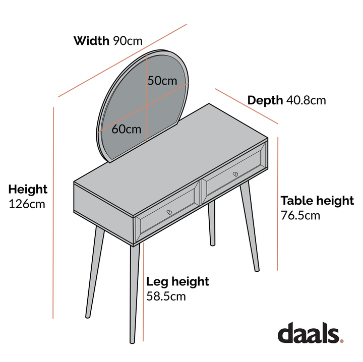 Frances Woven Rattan Dressing Table with Mirror, Natural | daals