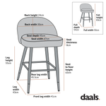 Miyae Set of 2 Pleated Pale Pink Velvet Upholstered Counter Stools | daals